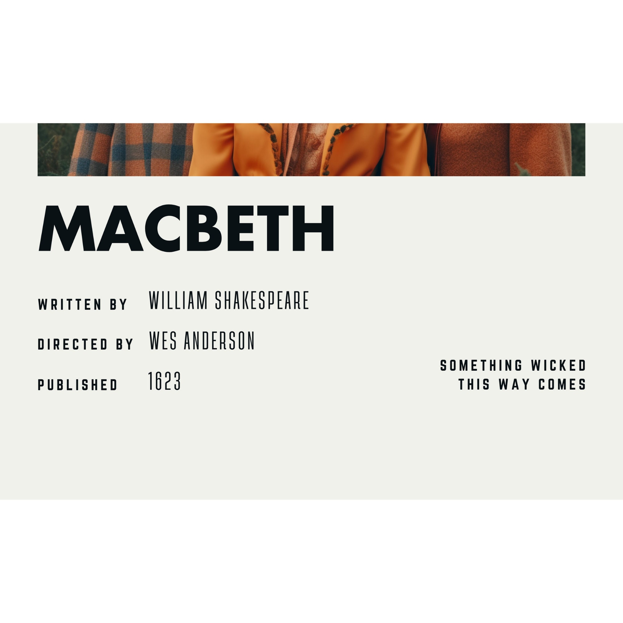 Wes Anderson Macbeth Poster Printable Wall Art Witches Movie Poster ...