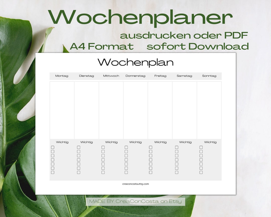 Weekly Planner Template to Print Out or Use Weekly Planner Digitally ...
