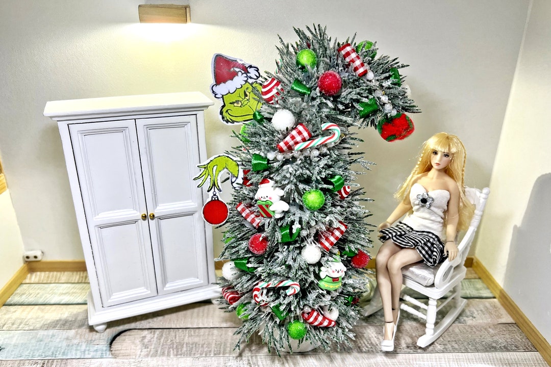 Grinch Christmas Tree With Lighting. Dollhouse Miniature - Etsy Canada