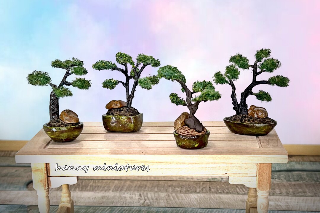 Miniature Bonsai Tree for Dollhouse. Miniature Plants in a Pot for ...