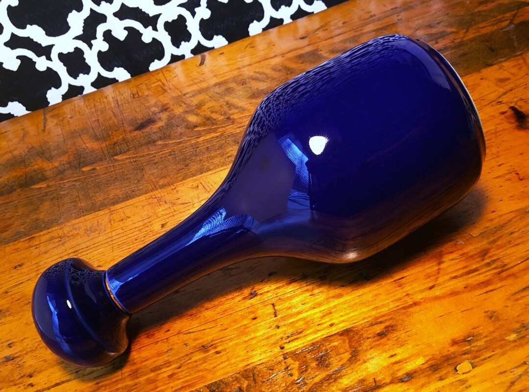 Cobalt Blue Decanter Ceramic or Porcelain: Vintage Alfe 1970s RARE - Etsy