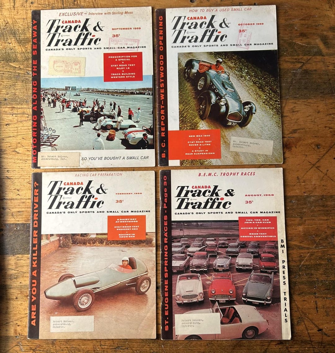 Car Magazines Track & Traffic Canada 1950s 1960s LOT of 4 Automobile ...