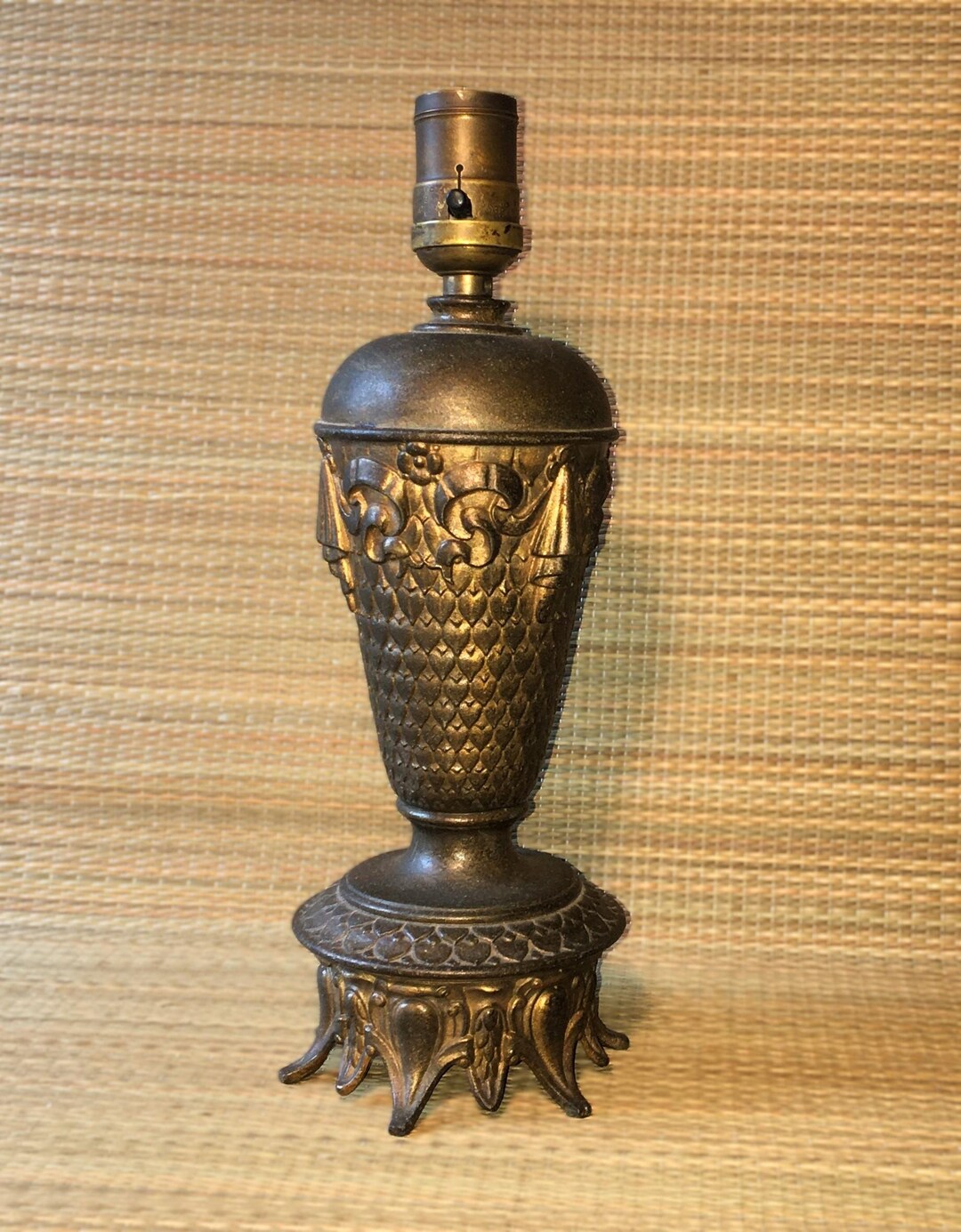 Antique Cast Brass Gilded Table Lamp Circa 1910 Bryant Socket - Etsy