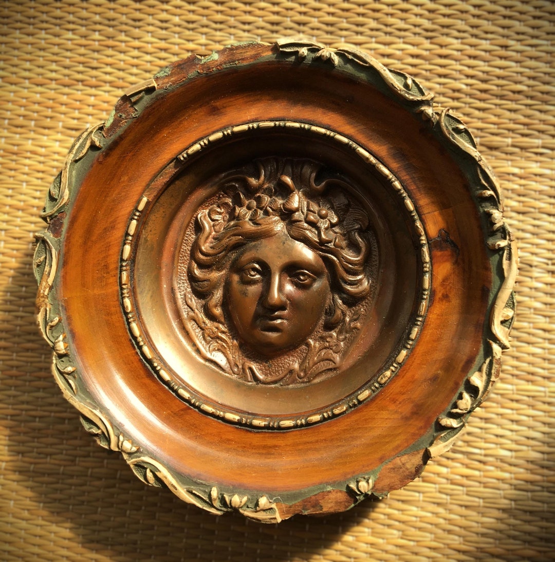 Art Nouveau Copper Plaque: Goddess Flora roman OR Goddess Chloris greek ...