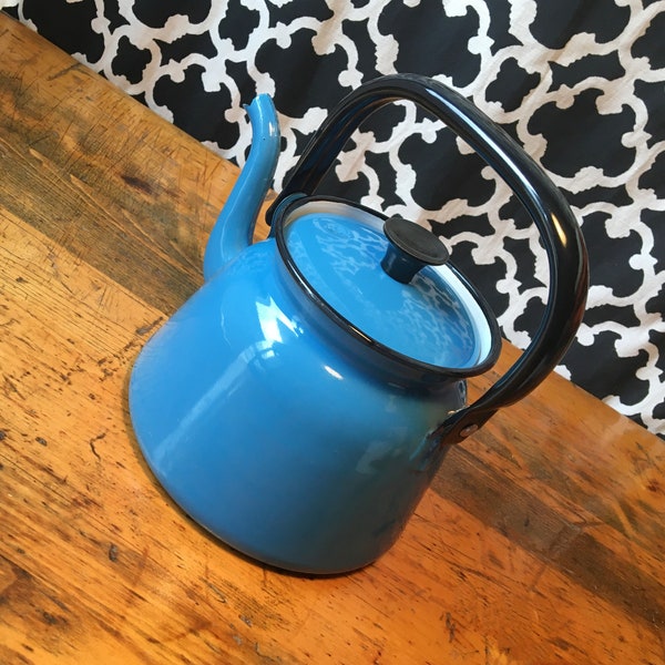 Blue Enamel Teapot - Etsy