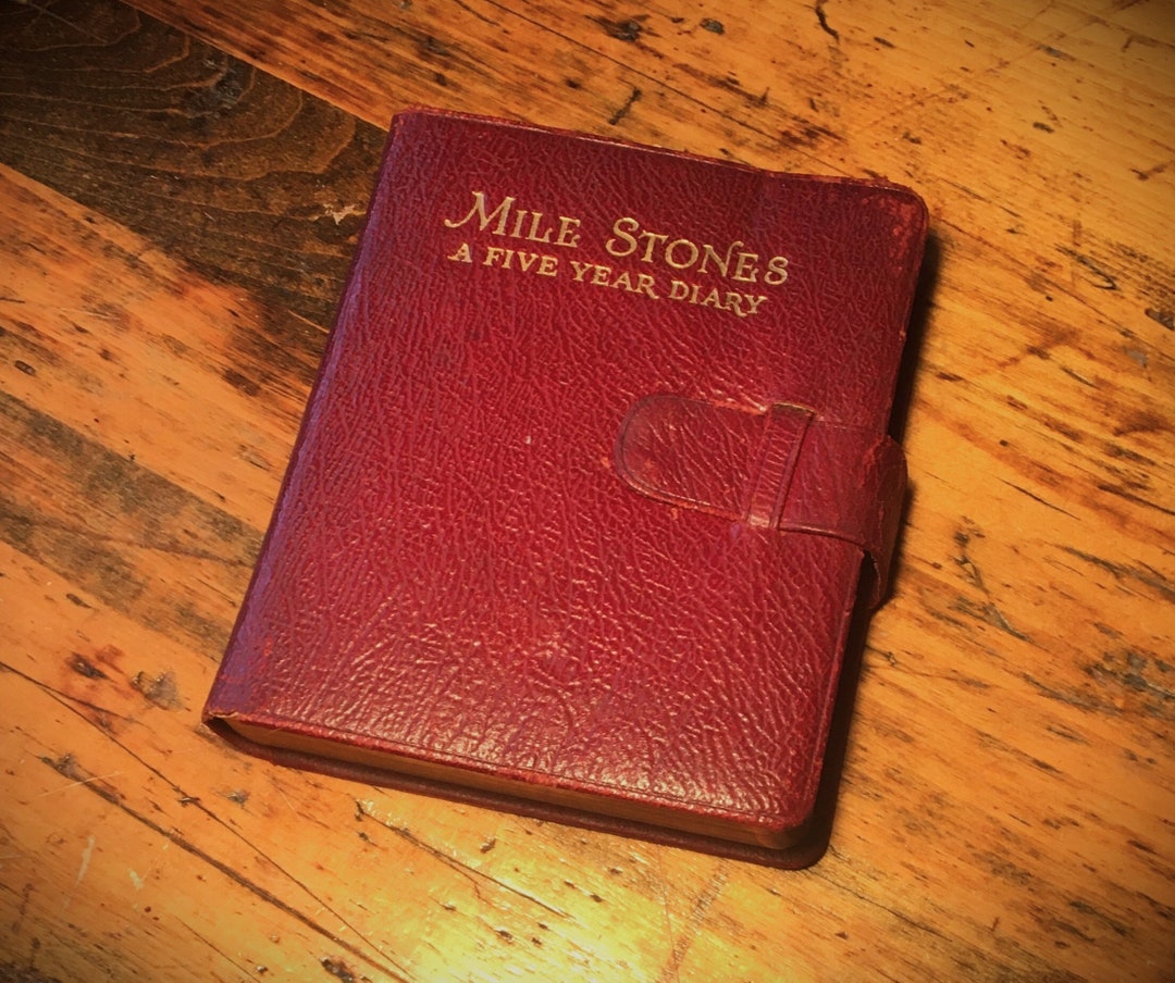 Authentic Vintage Diary 1940s Red Leather-bound W/gilt Edges: Almost ...