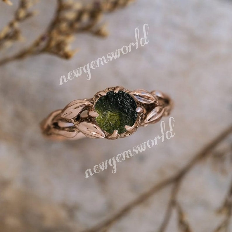 Natural Raw Moldavite Ring Sterling Silver Rings Moldavite - Etsy