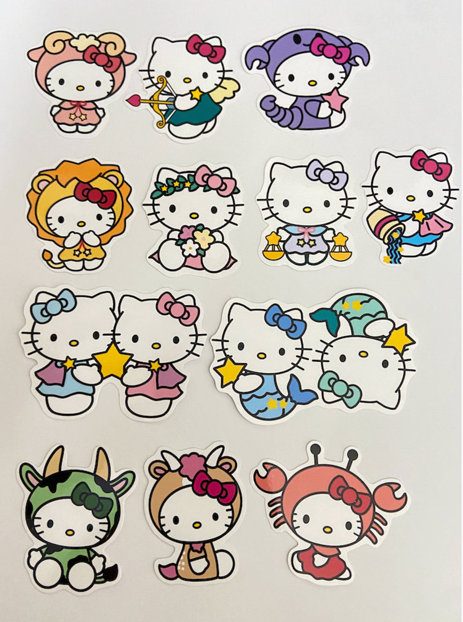 Hello Kitty Zodiac Sign Stickers - Etsy Australia