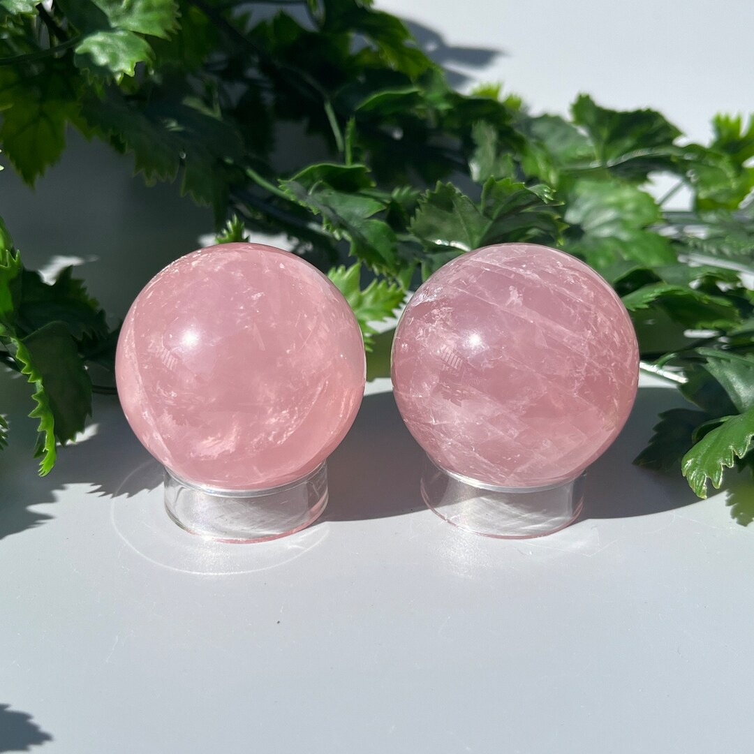 Star Rose Quartz Sphere YOU PICK 45-46mm Rose Quartz Crystal Sphere ...