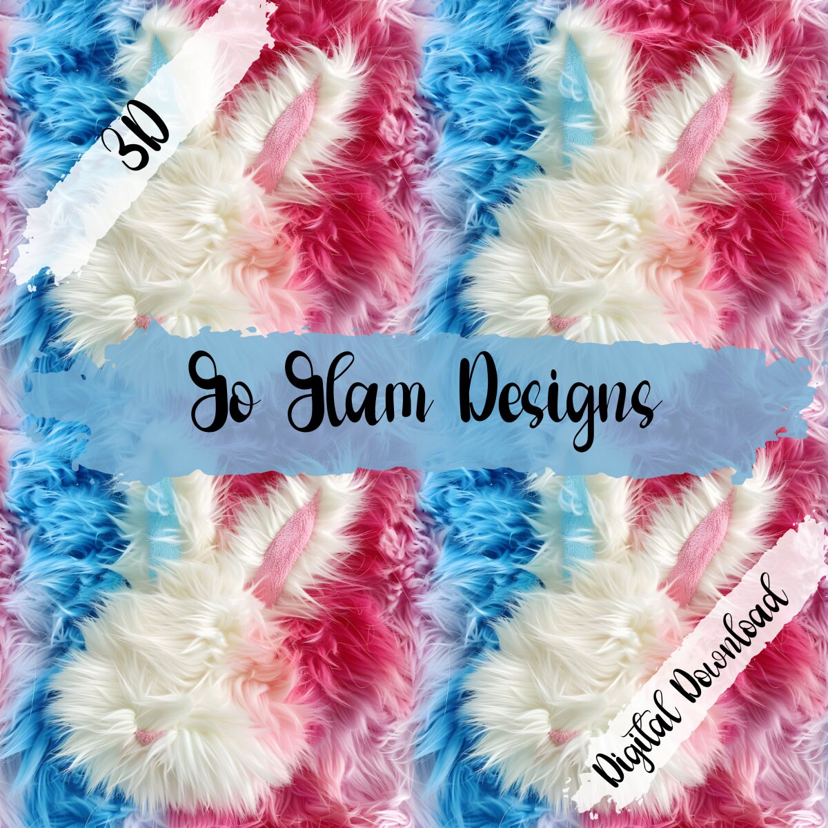 Faux Fur Bunny Seamless Pattern, Repeat Pattern, Digital Download ...