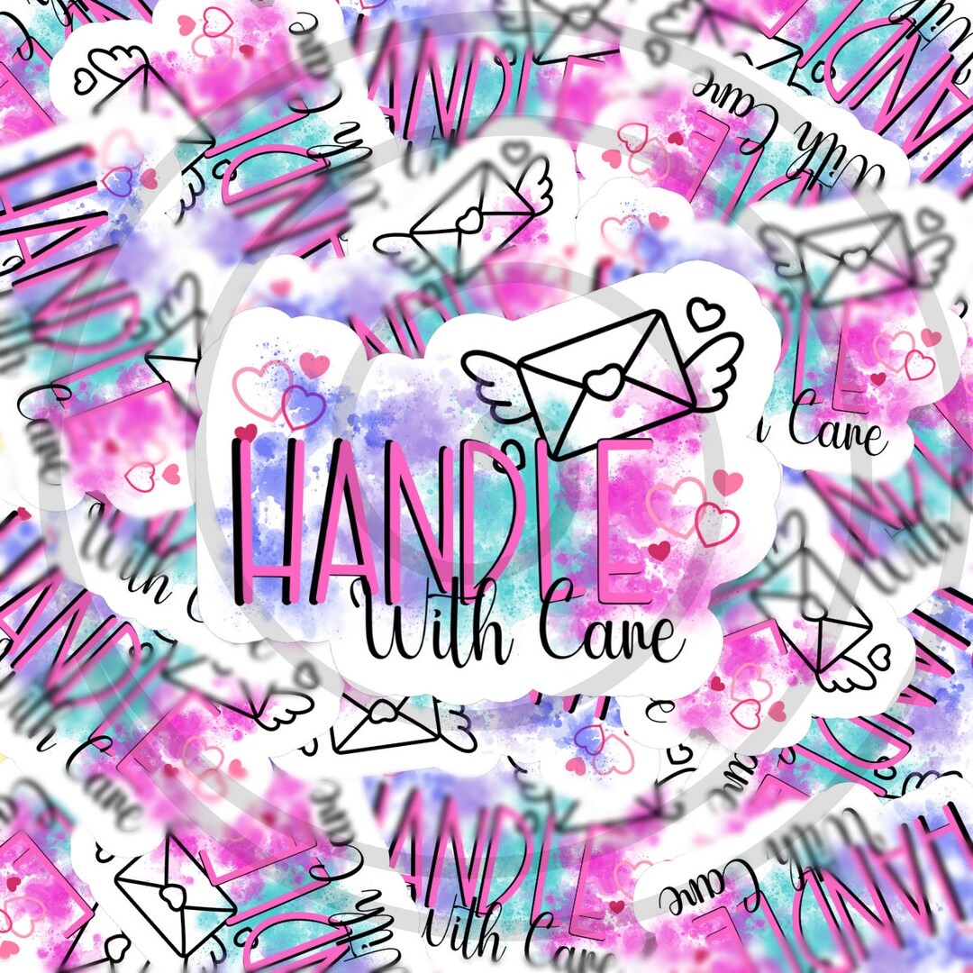 Handle With Care Sticker Template, Small Business, Print Cut Template ...