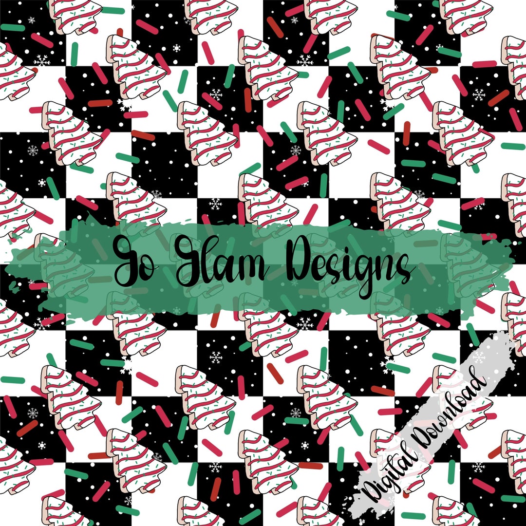 Seamless Pattern Christmas Tree Cakes Repeat Pattern Digital - Etsy