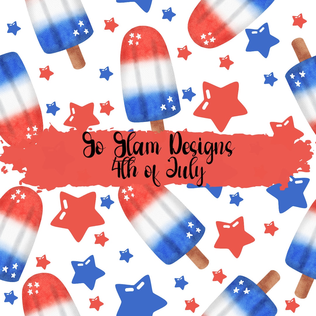4th of July Popsicles Seamless Pattern: Patriotic Design (digital ...