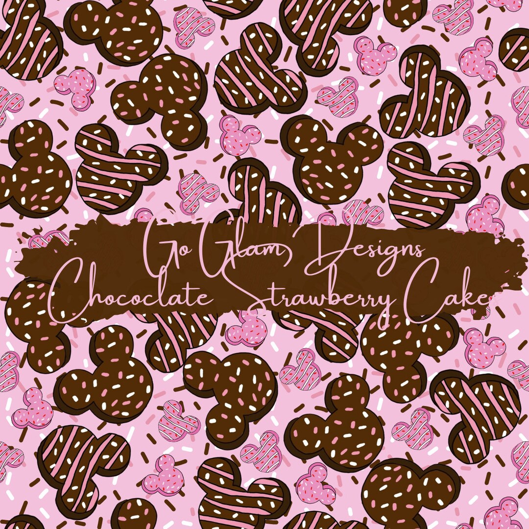 Chocolate Strawberry Mouse Cakes, Repeat Pattern, Digital Download ...