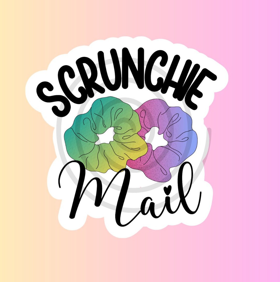 Scrunchie Mail Sticker Template, PNG Sticker Download, Small Business ...