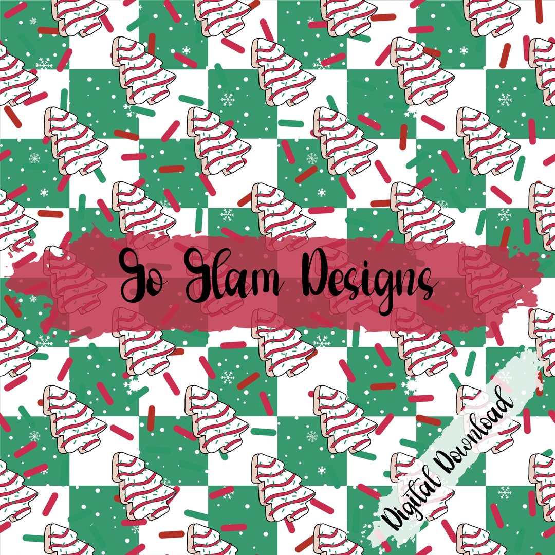 Seamless Pattern Christmas Tree Cakes Repeat Pattern Digital - Etsy