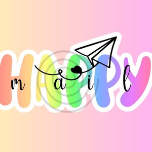 Rainbow Happy Mail Sticker Template, Small Business (digital Download ...