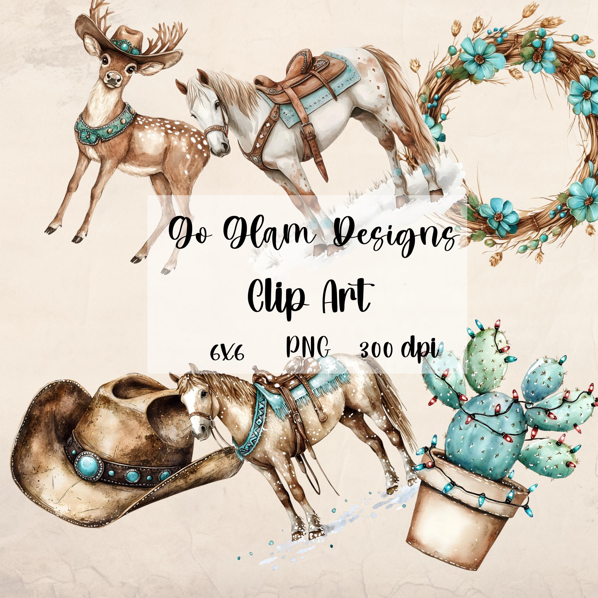 Western Cowboy Christmas Clip Art Set: PNG Images (digital Download) - Etsy
