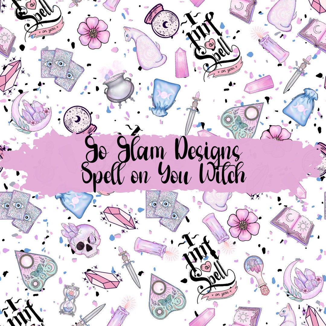 Seamless Pattern Spell on You Witch , Repeat Pattern, Digital Download ...