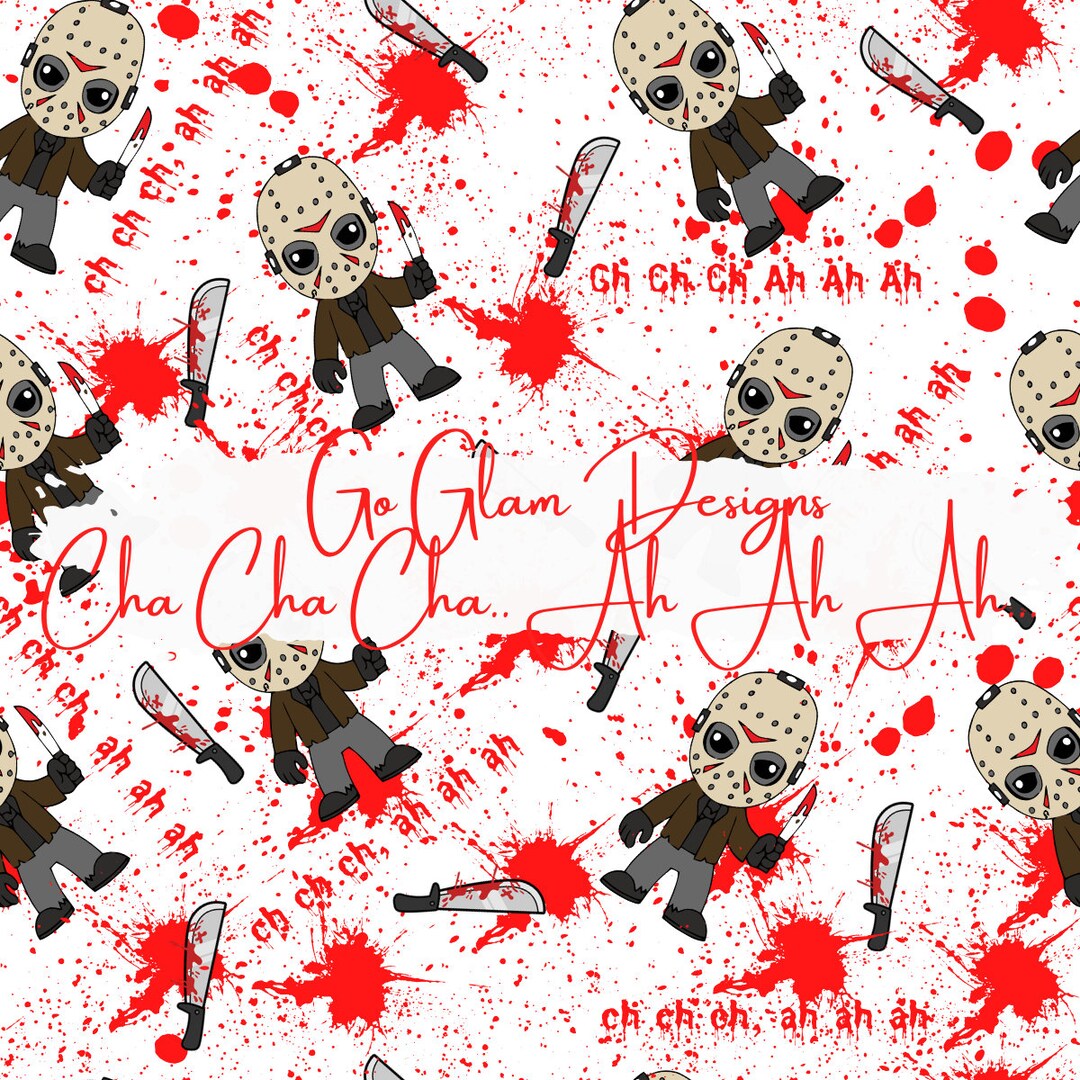 Jason Horror Seamless Pattern: 80's Halloween Repeat File (digital ...