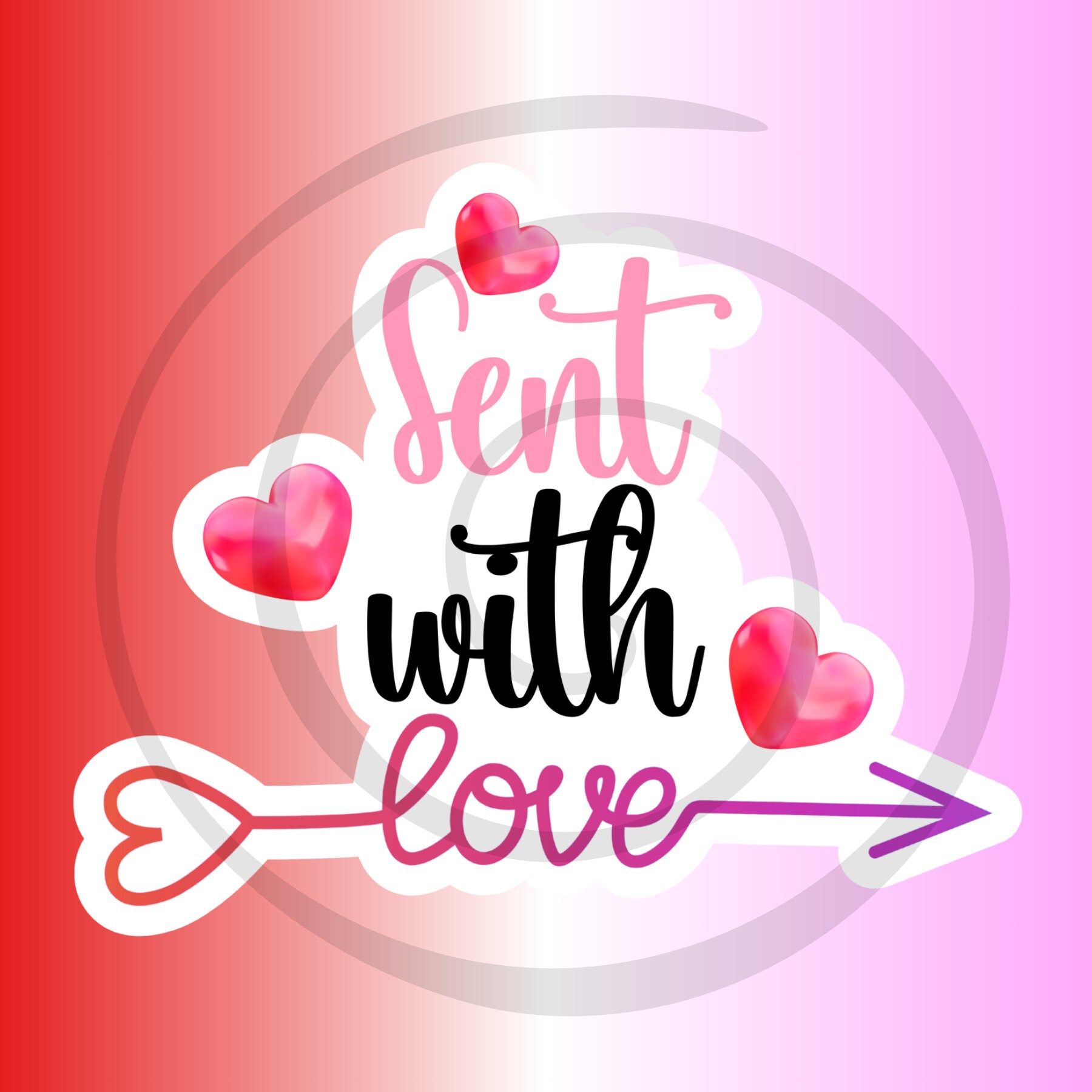 Sent With Love Sticker Template, Small Business, Print Cut Template ...