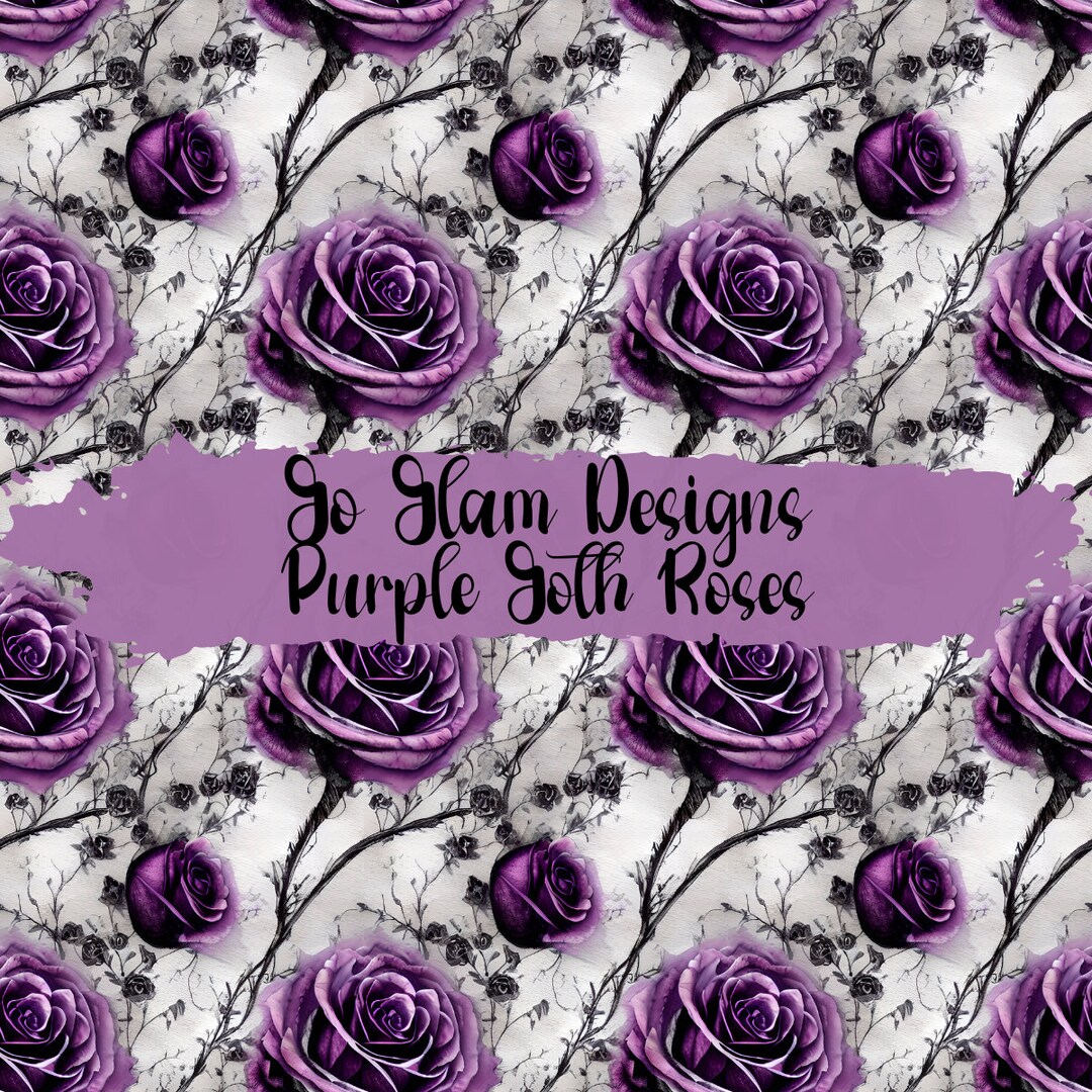 Purple Goth Roses Seamless Pattern, Repeat Pattern, Digital Download ...