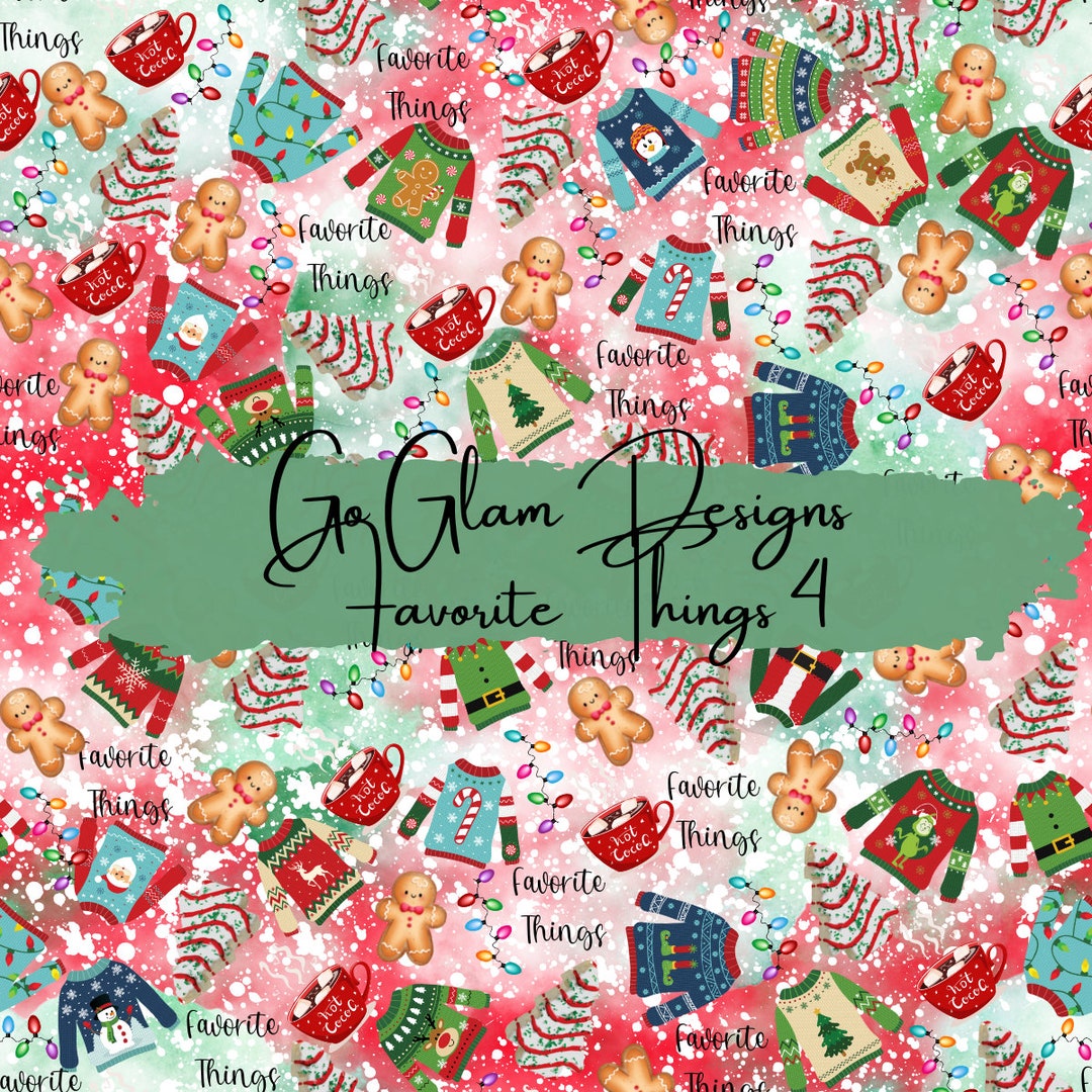 Seamless Pattern Favorite Things 4, Repeat Pattern, Digital Download ...