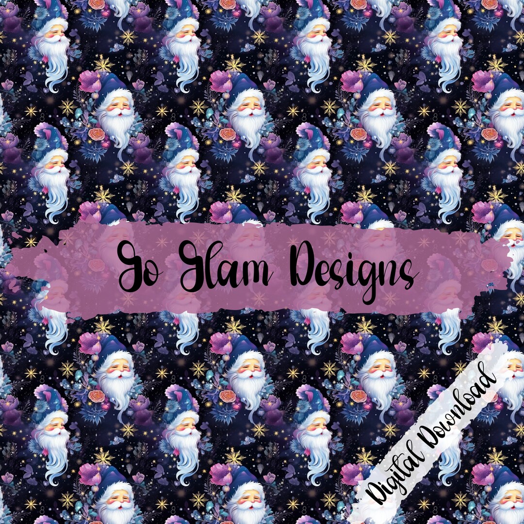 Boho Santa Gnomes Seamless Pattern, Repeat Pattern, Digital Download ...