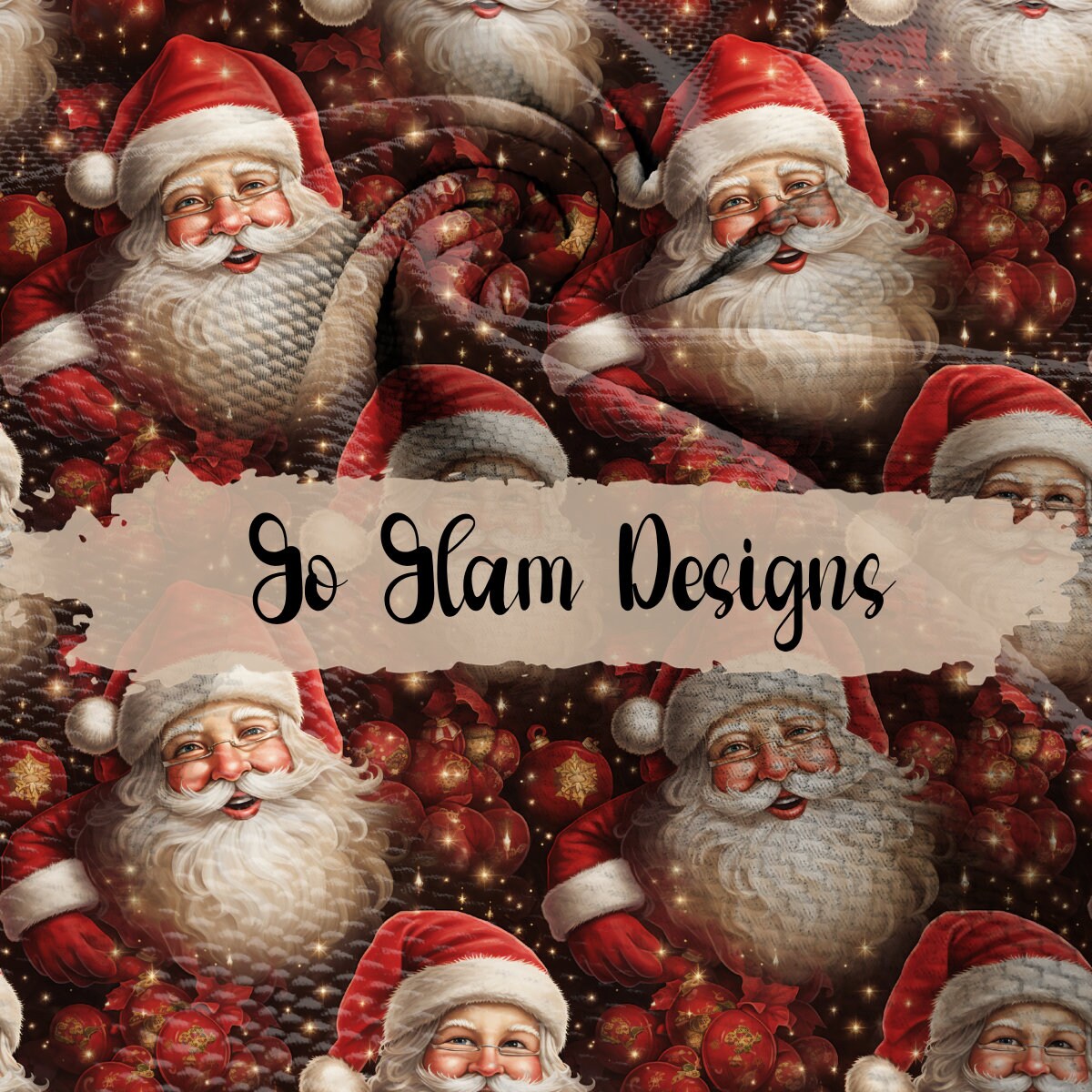 Santa Seamless Pattern, Christmas Fabric Pattern, Repeat Pattern, Digital Paper, Seamless File ...