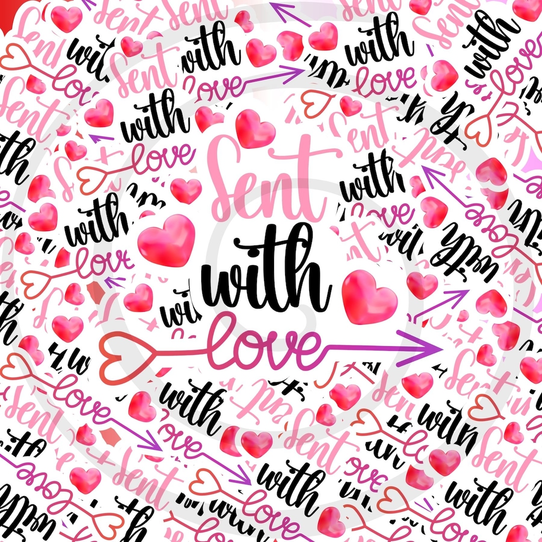 Sent With Love Sticker Template, Small Business, Print Cut Template ...