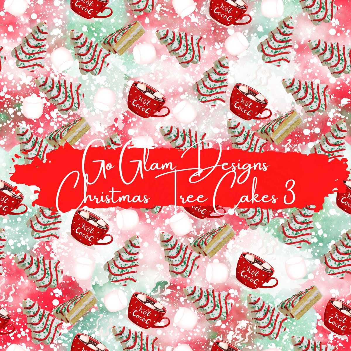 Christmas Tree Cakes 3 Seamless Pattern, Repeat Pattern, Digital ...