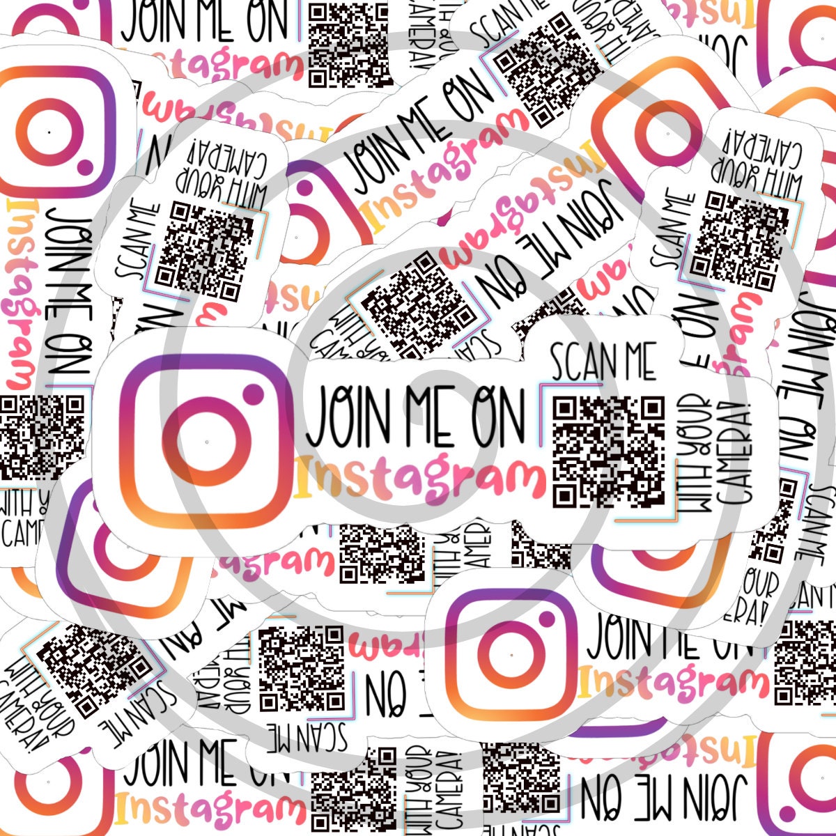 Custom QR Code Instagram Sticker Template, PNG Sticker Download, Small ...