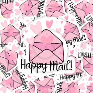 Happy Mail Sticker Template: Pink Envelope PNG (digital Download) - Etsy