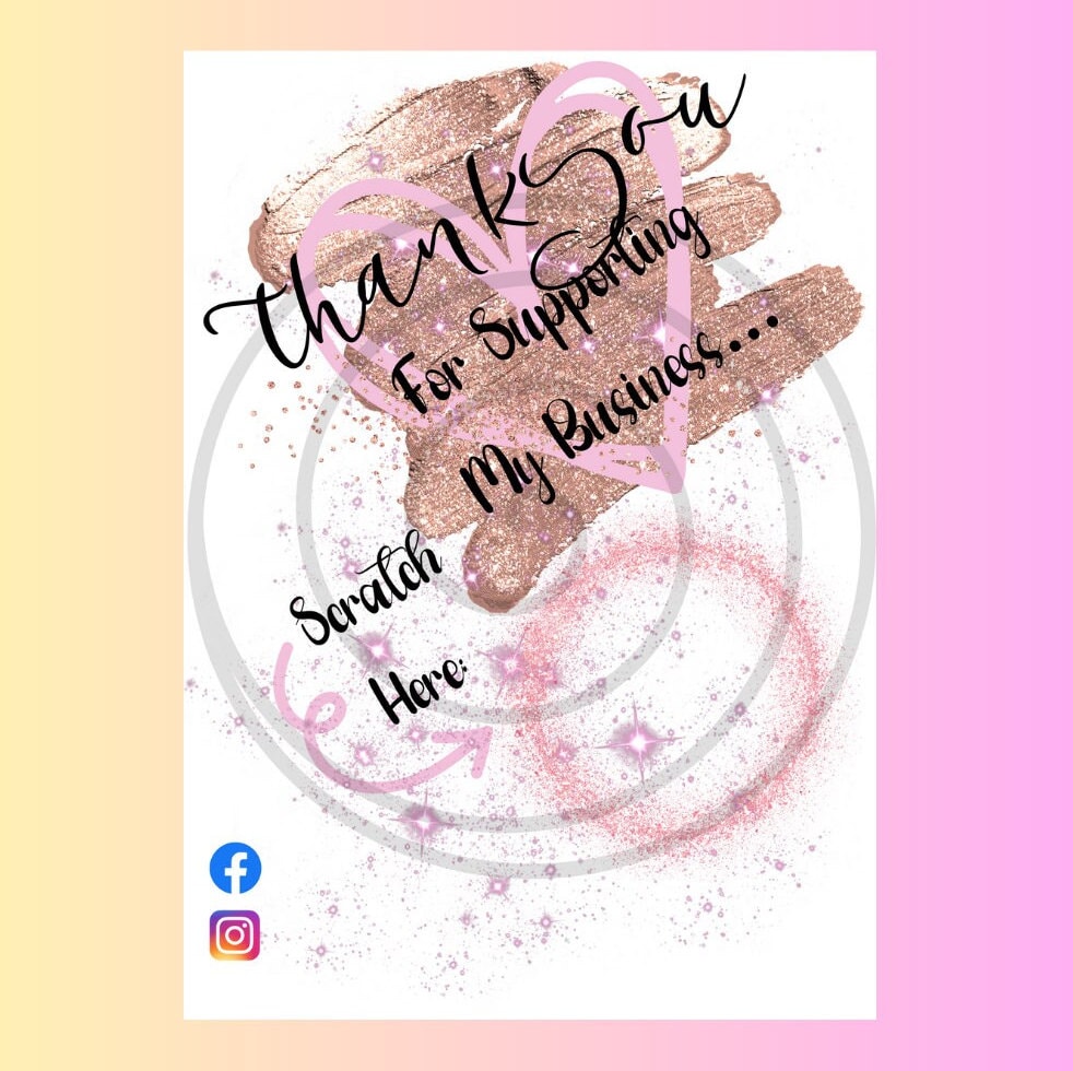 Rose Gold Thank You Scratch to Win Card Design,instant Download ...