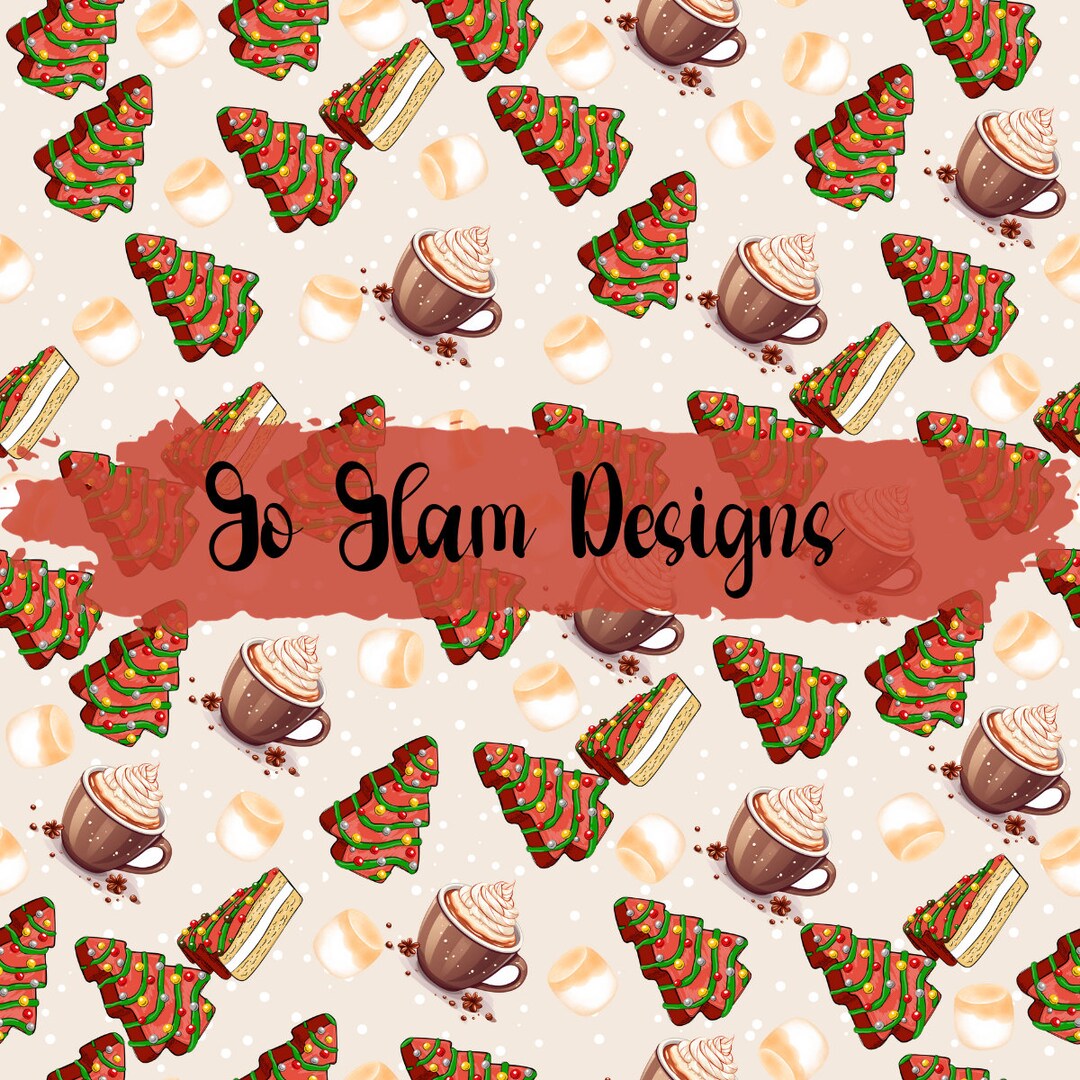 Seamless Pattern Christmas Tree Cakes Repeat Pattern - Etsy
