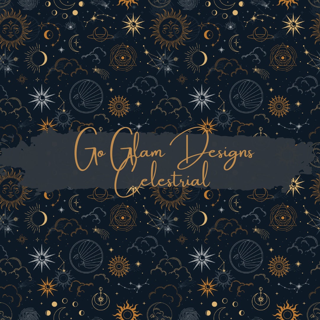 Celestial Seamless Pattern, Repeat Pattern, Digital Download ...