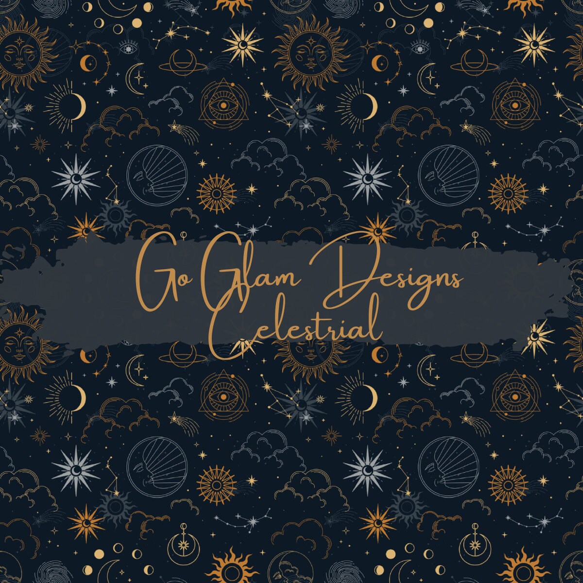 Celestial Seamless Pattern, Repeat Pattern, Digital Download ...