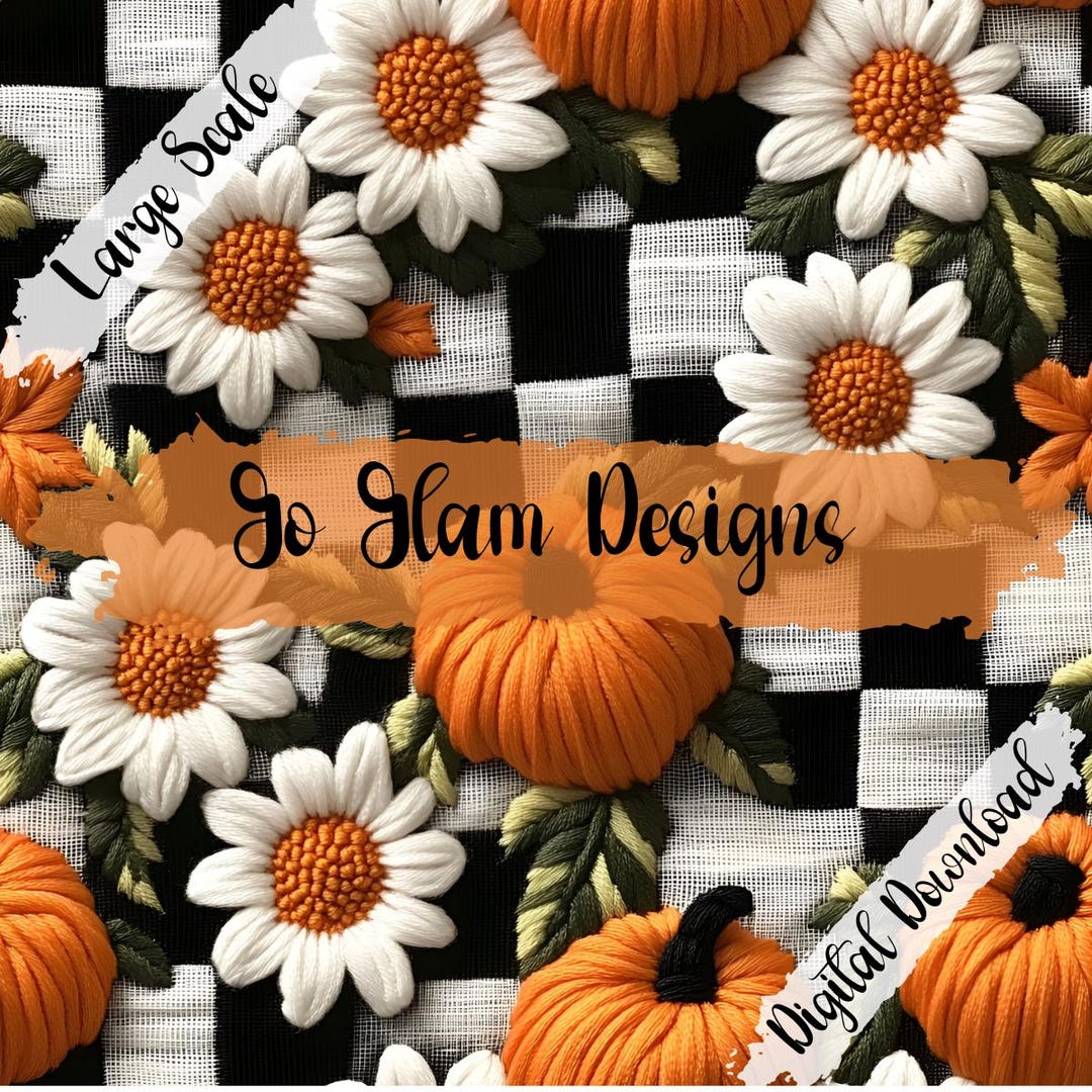 Checkered Pumpkin Patch Seamless Pattern (digital Download) - Etsy