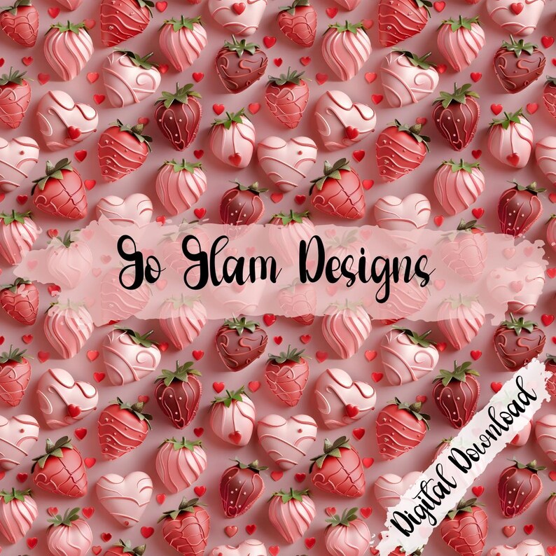 Berry Sweet Hearts Seamless Pattern, Repeat Pattern, Digital Download ...