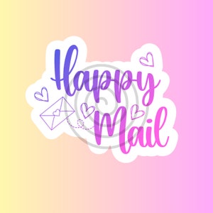 Happy Mail Sticker Template, PNG Sticker Download, Small Business ...