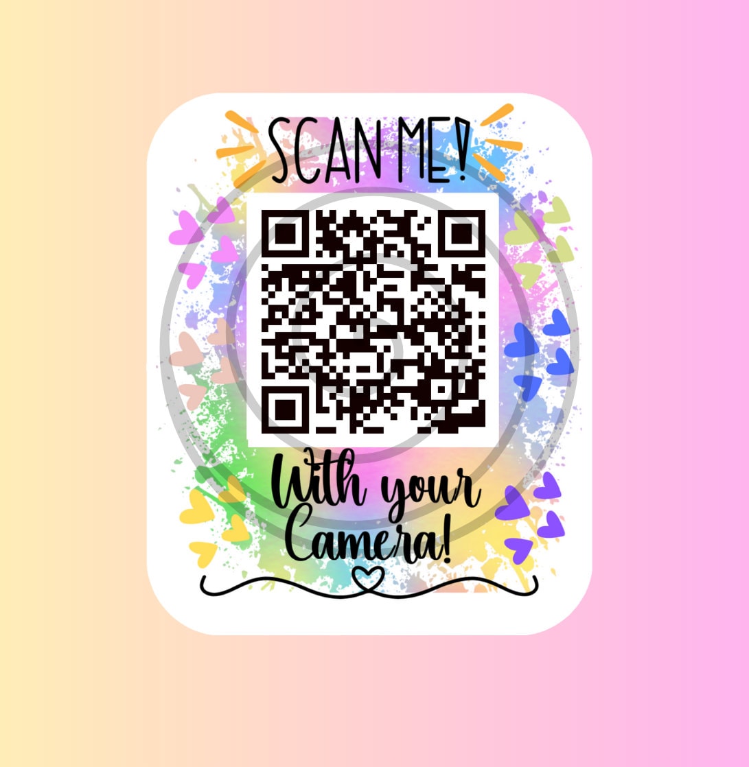 PNG Sticker Download, Custom QR Code Scan Me Sticker Template, Small ...