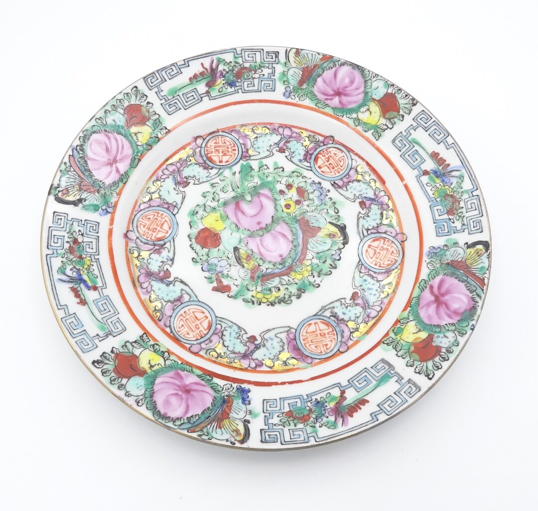 Vintage Chinese Porcelain Small Rose Canton Plate - Etsy UK