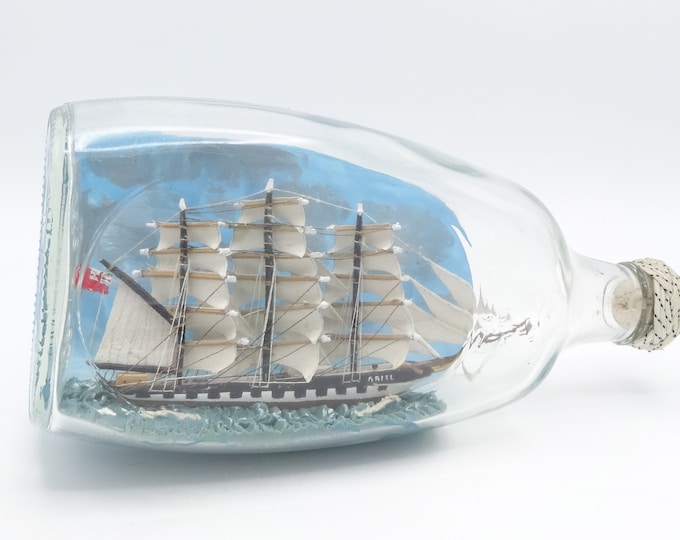 Vintage Glass Ship in a Bottle - Etsy