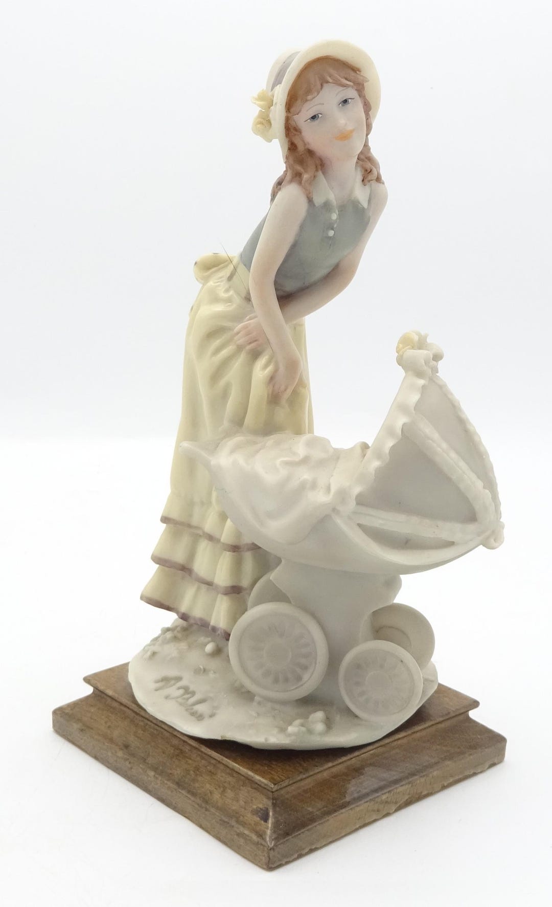 Vintage Italian Capodimonte A Belcari Resin Figurine Woman With Pram ...