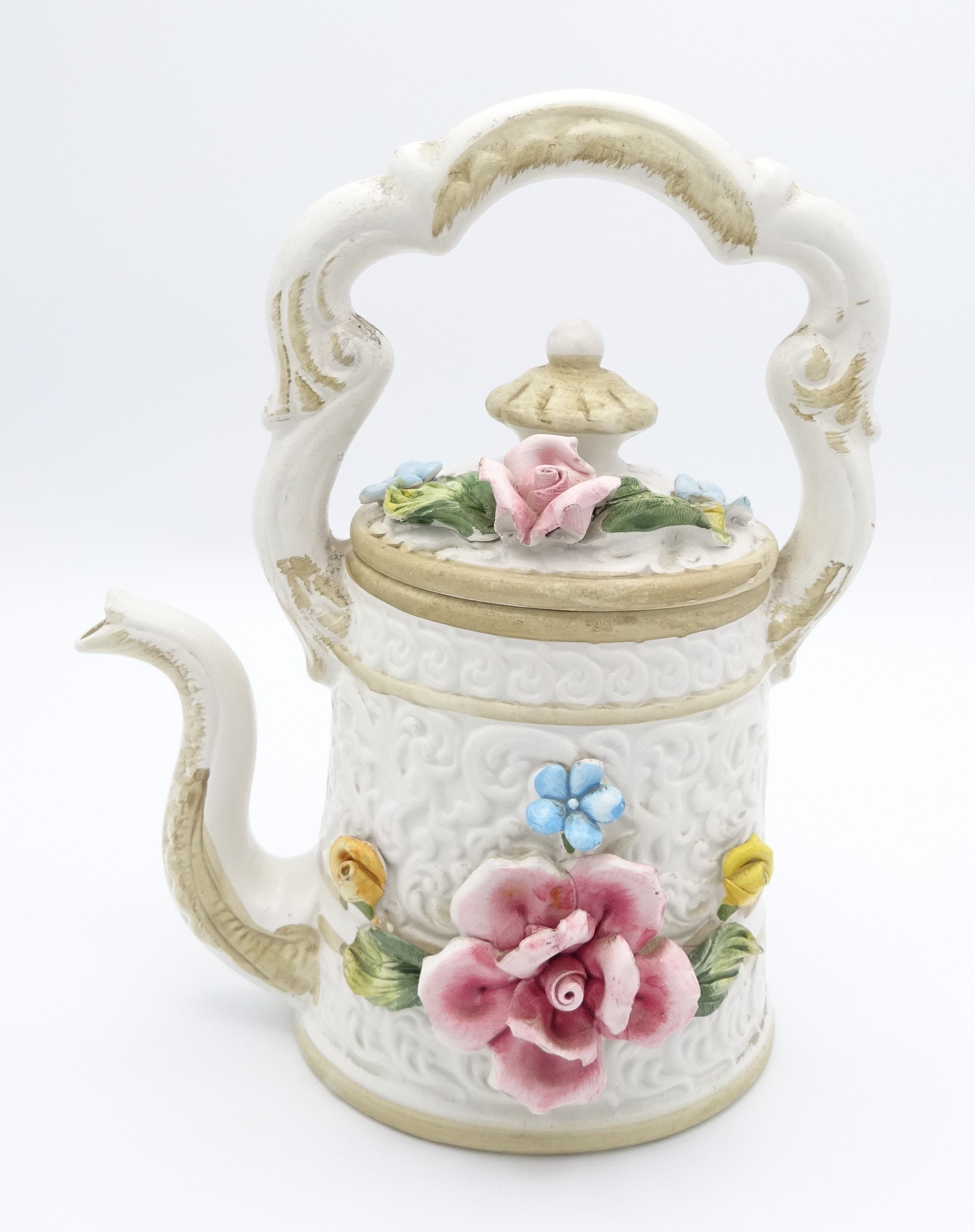 Vintage Italian Capodimonte Decorative Teapot - Etsy