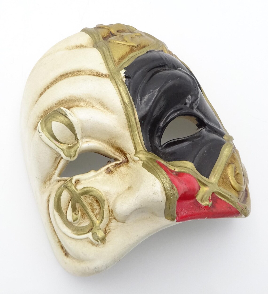 Vintage Italian Venetian Carnival Porcelain Mask Mod Dep - Etsy