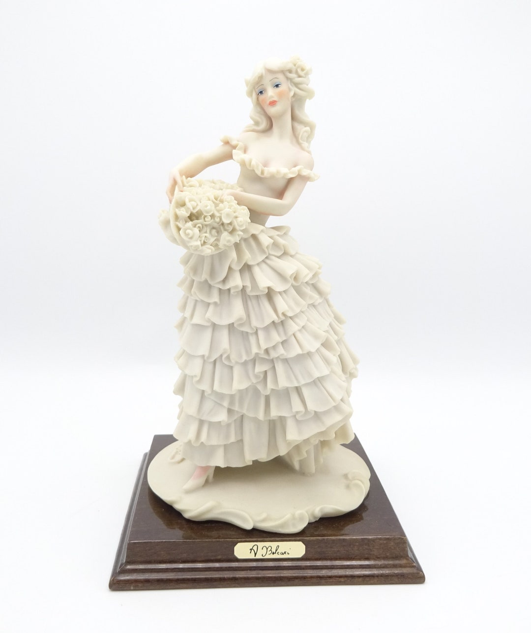 Vintage Italian A Belcari Lady Figurine Wooden Plinth - Etsy