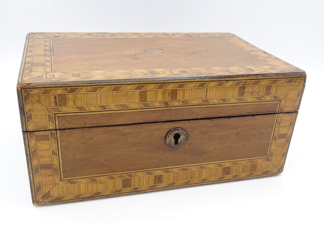 Antique Victorian Medium Inlaid Wooden Writing Box - Etsy