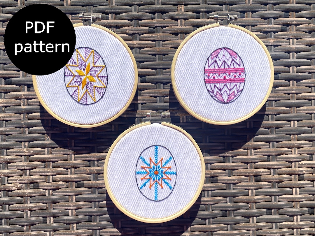 3 Psanky Easter Eggs Embroidery Pattern, Celebrate Easter and Spring ...