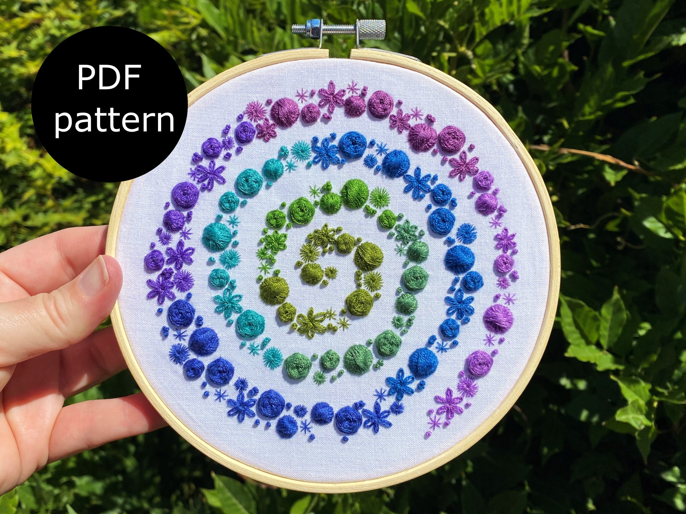 Textured Spiral With Color Gradient | Digital PDF Pattern for Hand ...